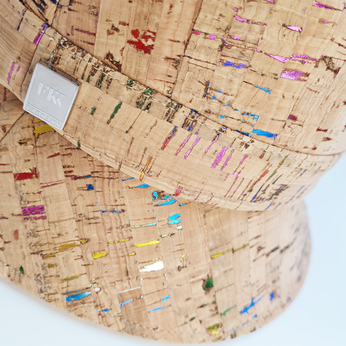 FABRIKK Montecristo Eco Cork Bucket Hat | Natural Metallic Rainbow Fle ...